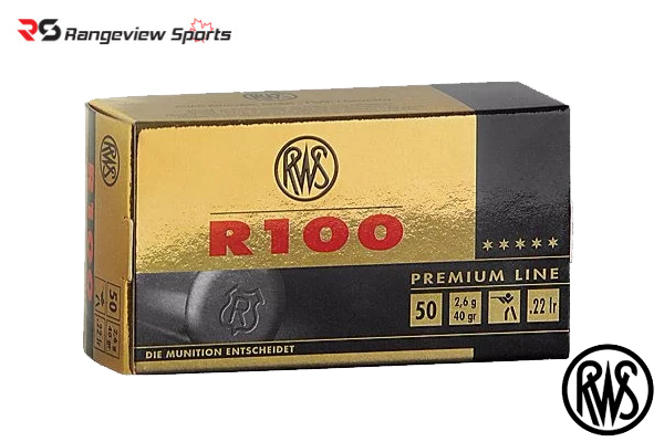RWS R-100 22 LR Rimfire Ammo, 40Gr LRN - 50Rds | Rangeview Sports Canada