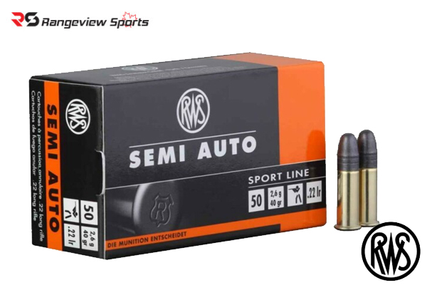 RWS Semi Auto 22 LR Rimfire Ammo, 40Gr LRN - 50Rds | Rangeview Sports ...