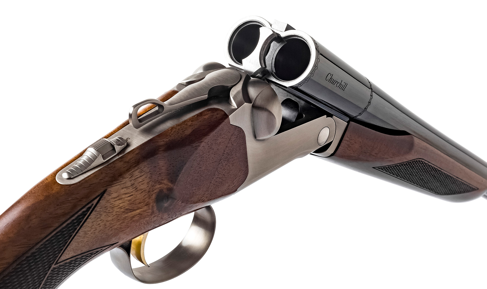 Churchill 512 Silver 12 Ga Side by Side Shotgun 12.5" Barrel, Walnut ...