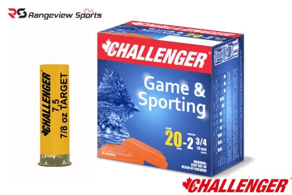 Challenger Game & Sporting 20Ga Target Load, 2 3/4" #7.5 Shot 7/8oz ...
