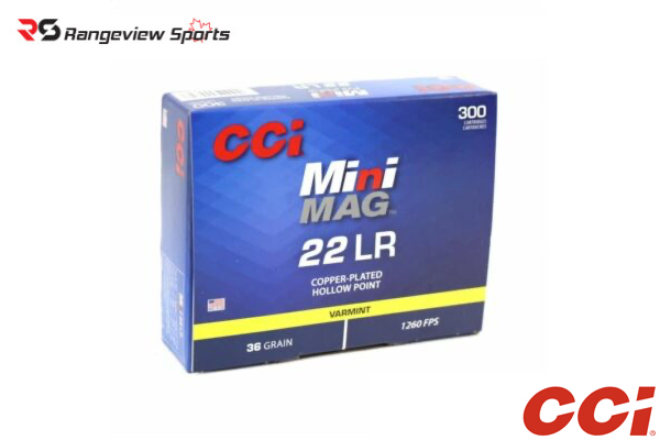 CCI Mini Mag 22 LR Rimfire Ammo, 36Gr CPHP - 300Rds | Rangeview Sports ...
