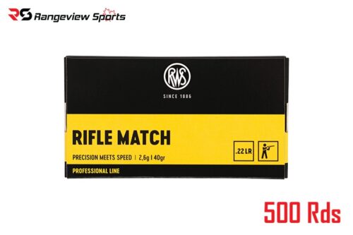 RWS Rifle Match 22 LR Rimfire Ammo, 40Gr LRN - 500Rds | Rangeview ...