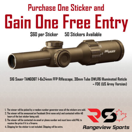 Rangeview Sports Sticker (SIG Sauer TANGO6T 1-6x24mm Riflescope, DWLR6 ...