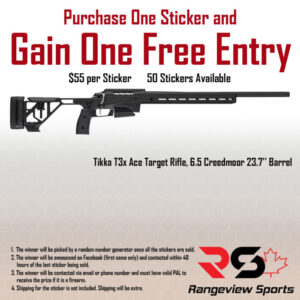 Rangeview Sports Sticker (Tikka T3x Ace Target Rifle, 6.5 Creedmoor 23. ...